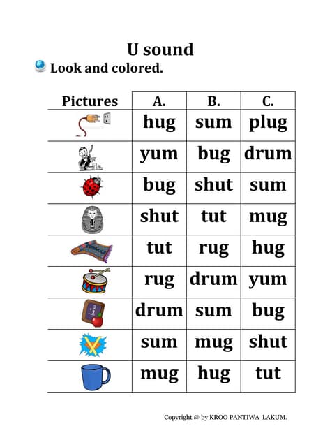 Unit 7.2 u sound 1 | PDF