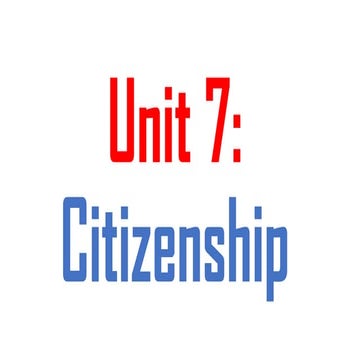 Unit 7.pptx about citizenship and its many branches | PPTX