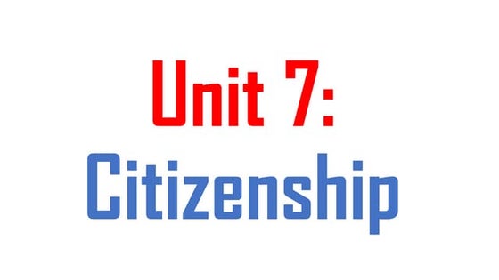 Rights duties and responsibilities of a citizen | PPT