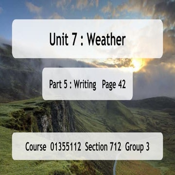 Unit7 : Weather | PPT