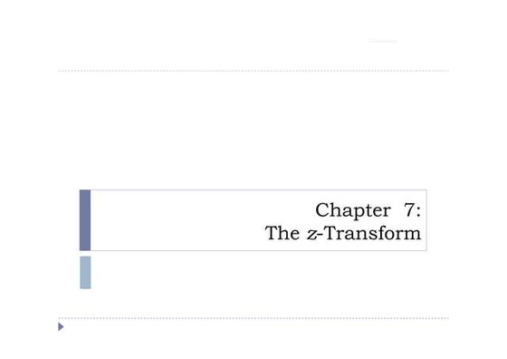 Z transforms and their applications | PPT