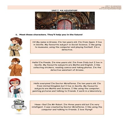 Unit 7 adventure L1 | PDF