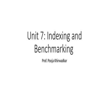 Indexing & bench Marking power Point presentation | PPTX