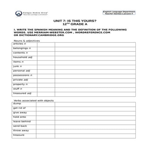 Unit 7 is this yours? | PDF