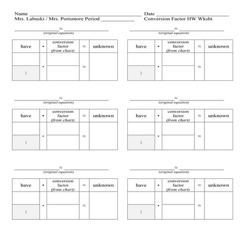 Unit 7 lesson 8 b conversion factor hw sheet | DOC