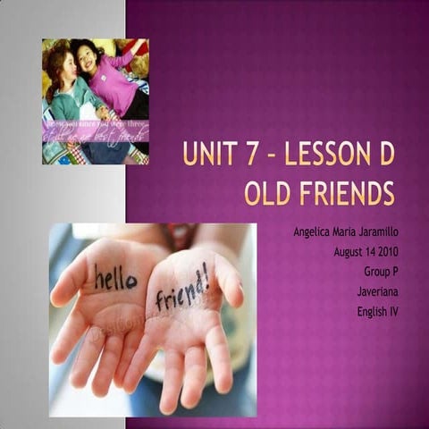 Unit 7 – lesson d | PPT