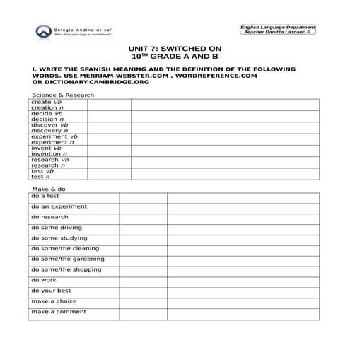 Unit 7: Switched on | PDF