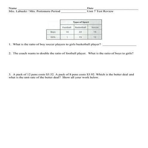 Unit 7 test review | DOCX