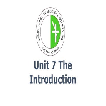 UNIT 7 The Introduction on Sermon Development | PPTX