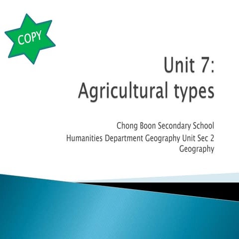 Sec 2 Unit 7 types of agriculture | PPTX