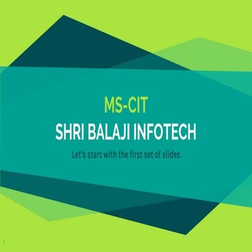 MS-CIT Unit 8.pptx | Computer Networking | Computing