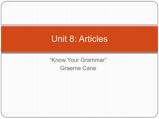 Grammar articles | PPT