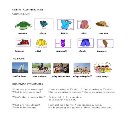Unit 8 camping fun! (1) | PDF