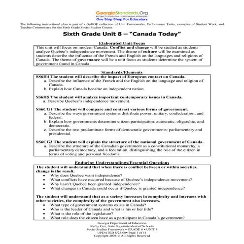 Unit 8 Canada Today | PDF