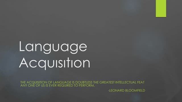 Theories of Language Acquisition | PPTX
