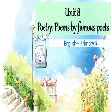 Unit 8 - Poetry Poems by famous poets.pptx