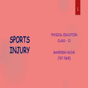 UNIT - 8 Sports Injury | PPT