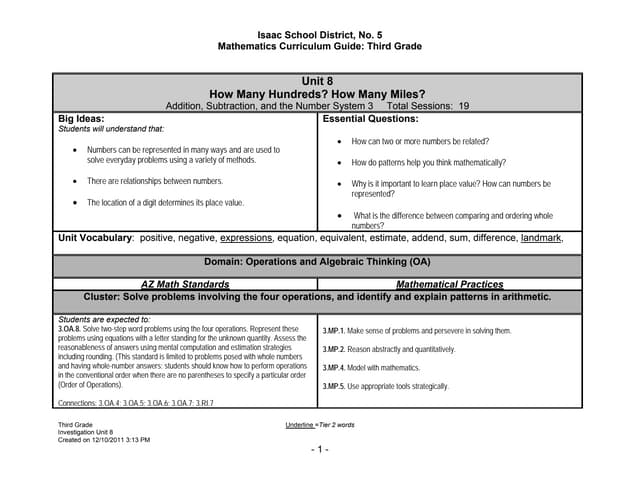 4th grade math vocabulary | DOCX