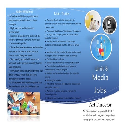 Unit 8 Careers Booklet 3 | DOCX | Advertising Industry | Industries