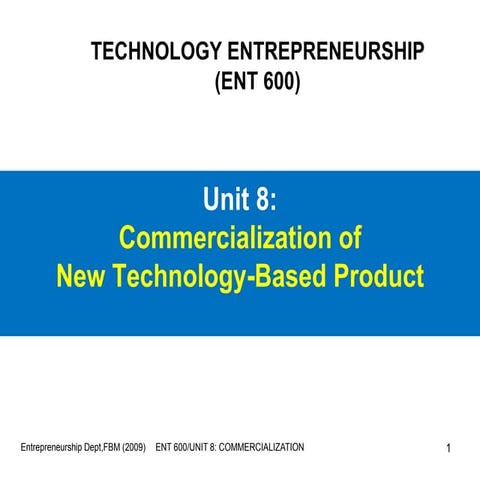 Commercialization of New Technology-Based Product | PPT