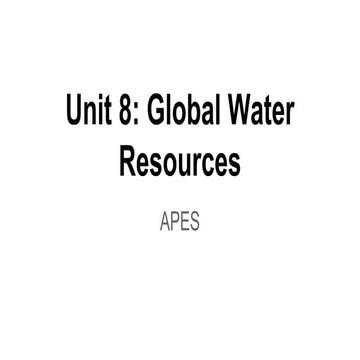 Unit 8 Global Water Resources | PDF