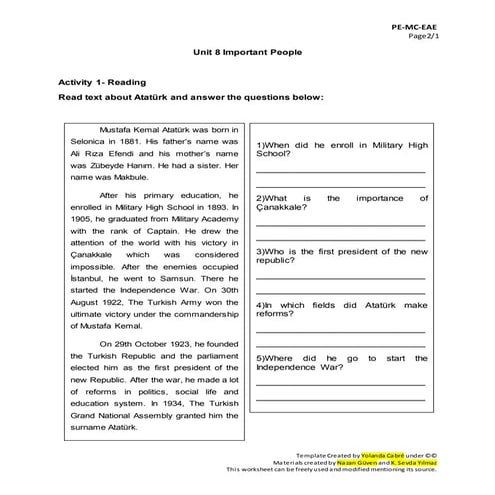 Unit 2 important people | DOCX