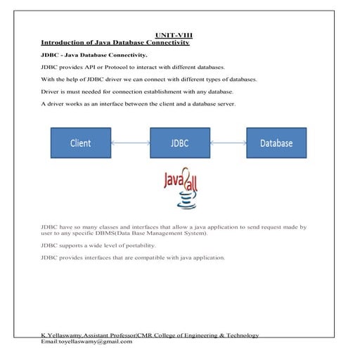 Unit8jdbcpdf Mysql And Java Jdbc Connection Pdf 3003