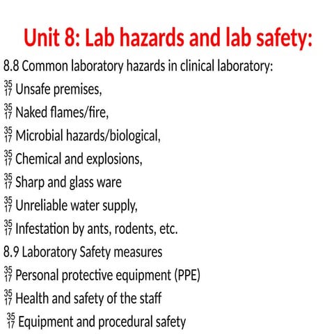 Lab hazards and lab safety 2nd part for medical labortory | PPTX