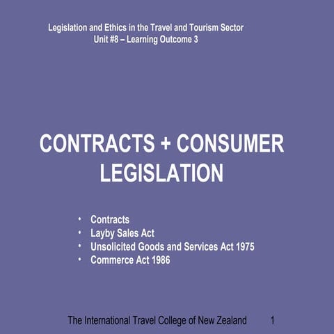 Contracts & Consumer Legislation | PPT