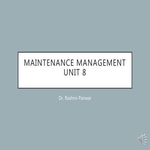 Maintenance | PPT