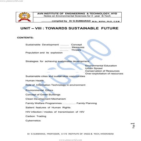 Unit 8 towards_sustainable_future | PDF