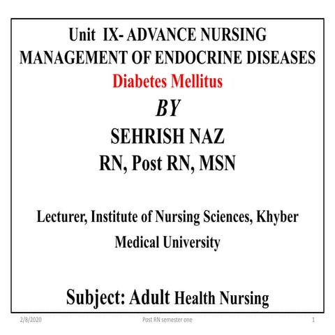Unit 9 Adult Health Nursing | PPTX