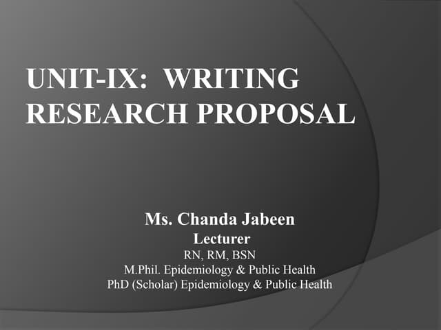 Ppt. developing a research proposal | PDF