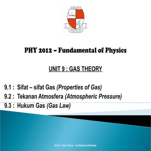 Unit 9 gas theory | PPT
