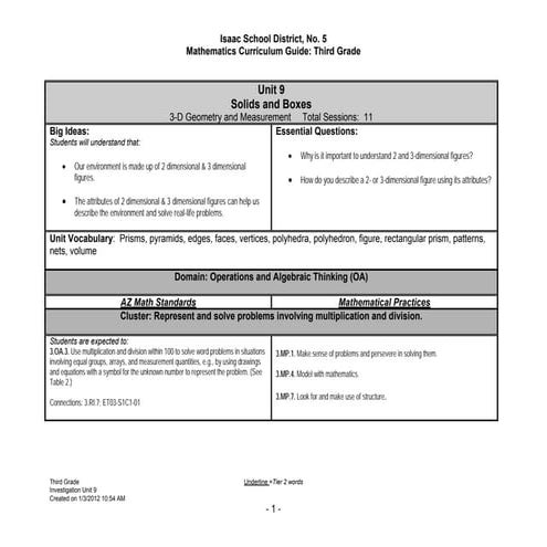 Unit 9 3rd grade cs 2012 2013 | PPT