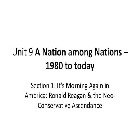 Unit 9 a nation among nations 1980 to today | PPT