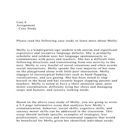 Unit 9 Assignment Case Study Please read the follow.docx