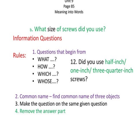 Information Question | PPT