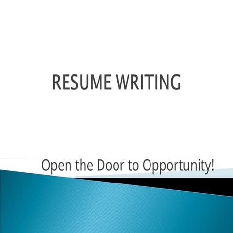 Resume writing ppt | PPT