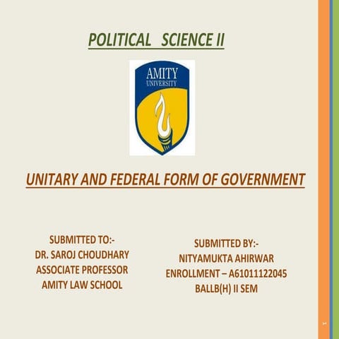 unitary and federal form of government-nityamukta.pptx
