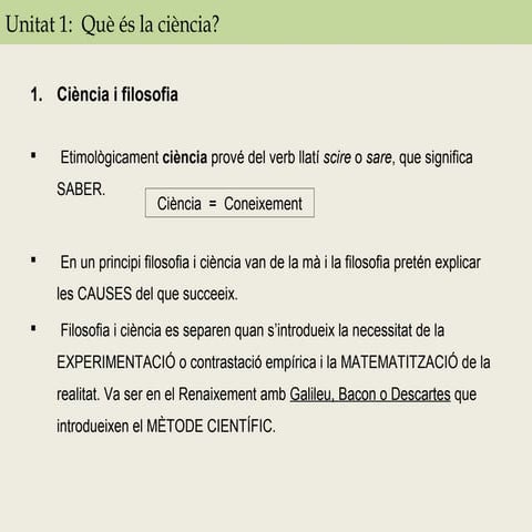 Unitat 1 que_es_la_ciencia | PPT