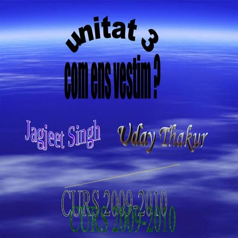 Unitat 3 Com ens vestim | PPT