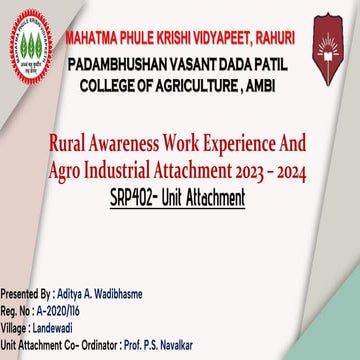 UNIT ATACHMENT PPT RAWE Aditya Wadibhasme | PDF