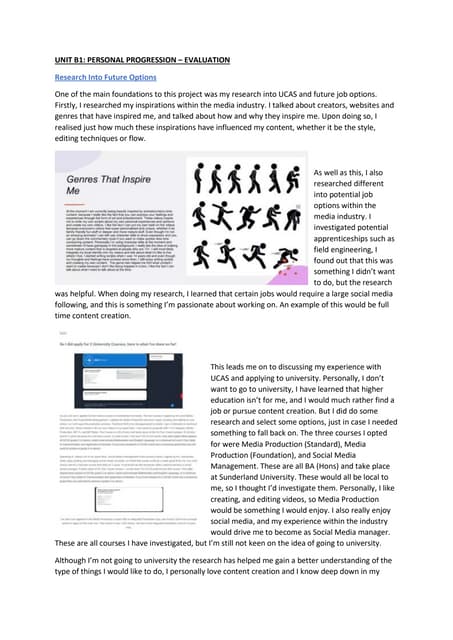 B1 Evaluation.docx | Resume Writing and Advice | Job Search