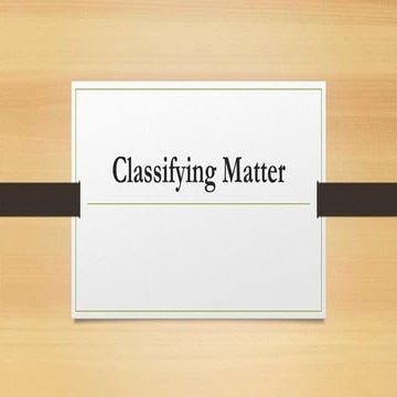 Classification of Matter | PPT
