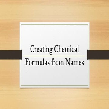 Unit b matter and chemical change notes (creating formulas) | PPT