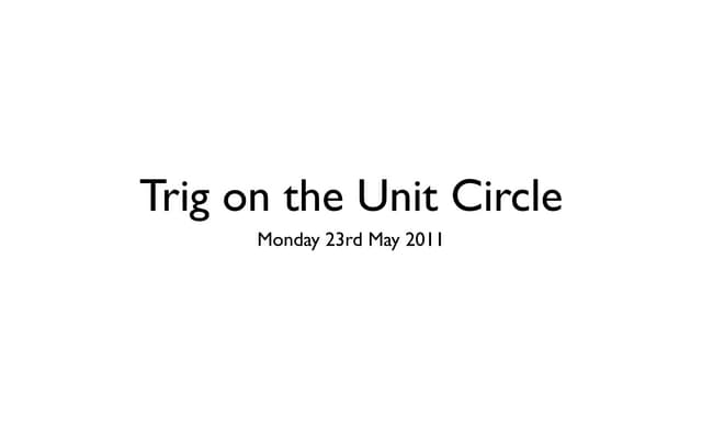 Unit circle | PPT