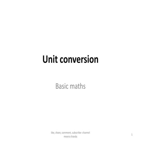 Unit conversion | PDF