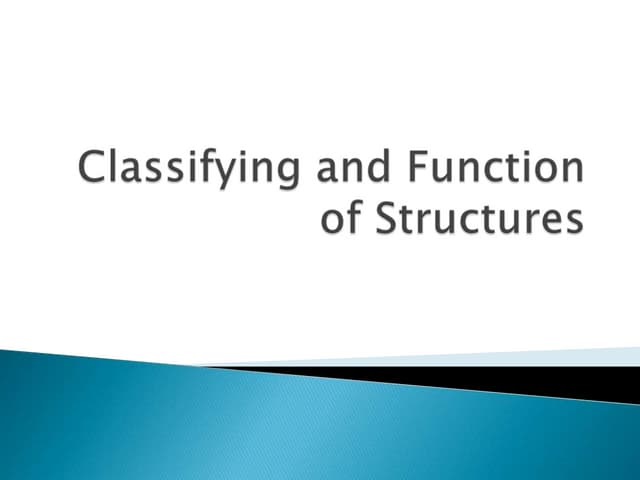 Unit D Section 1 1 1 2 Classifying And Function Of Structures Ppt
