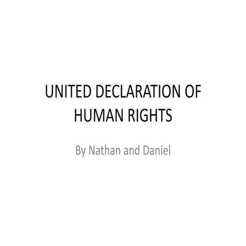 United Declaration Of Human Rights | PPTX
